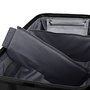 Traveler's Choice Ultimax II 26" Medium Trunk Spinner Luggage, Tie Down Straps, Matte Black, Checked Inch