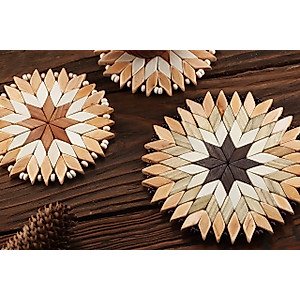 Set of 3 Small Handmade Wooden Trivets for Hot Dishes - Two 6" and one 7"- Coasters and Hot Pads - Great Kitchen Gift Idea - by SPL Woodcraft Ukraine