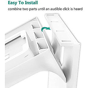 LOUIS FELT 2 Pack Single Wall Outlet Shelf. Home Wall Shelf Organizer for Outlets. Perfect for Bathroom, Kitchen, Bedrooms with Cord Management and Easy Installation - Space Saving Solution. (White)