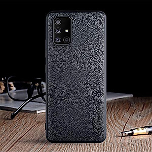 AIORIA for Samsung Galaxy A71 5G Case (Not Fit A71 4G), 6.7 inch Premium PU Leather Cover Retro Business Design Full Protective case for Samsung a71 5g (Black)
