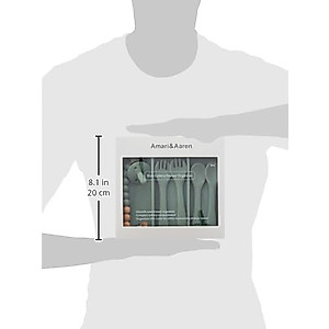 Amari&Aaren | Children Utensil Drawer Organizer Set | 6 Pcs | 100% Food Grade Silicone (SAGE)