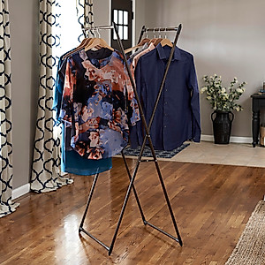 Household Essentials 5277 Laundry Valet Garment Rack | Drying Rack | Bronze