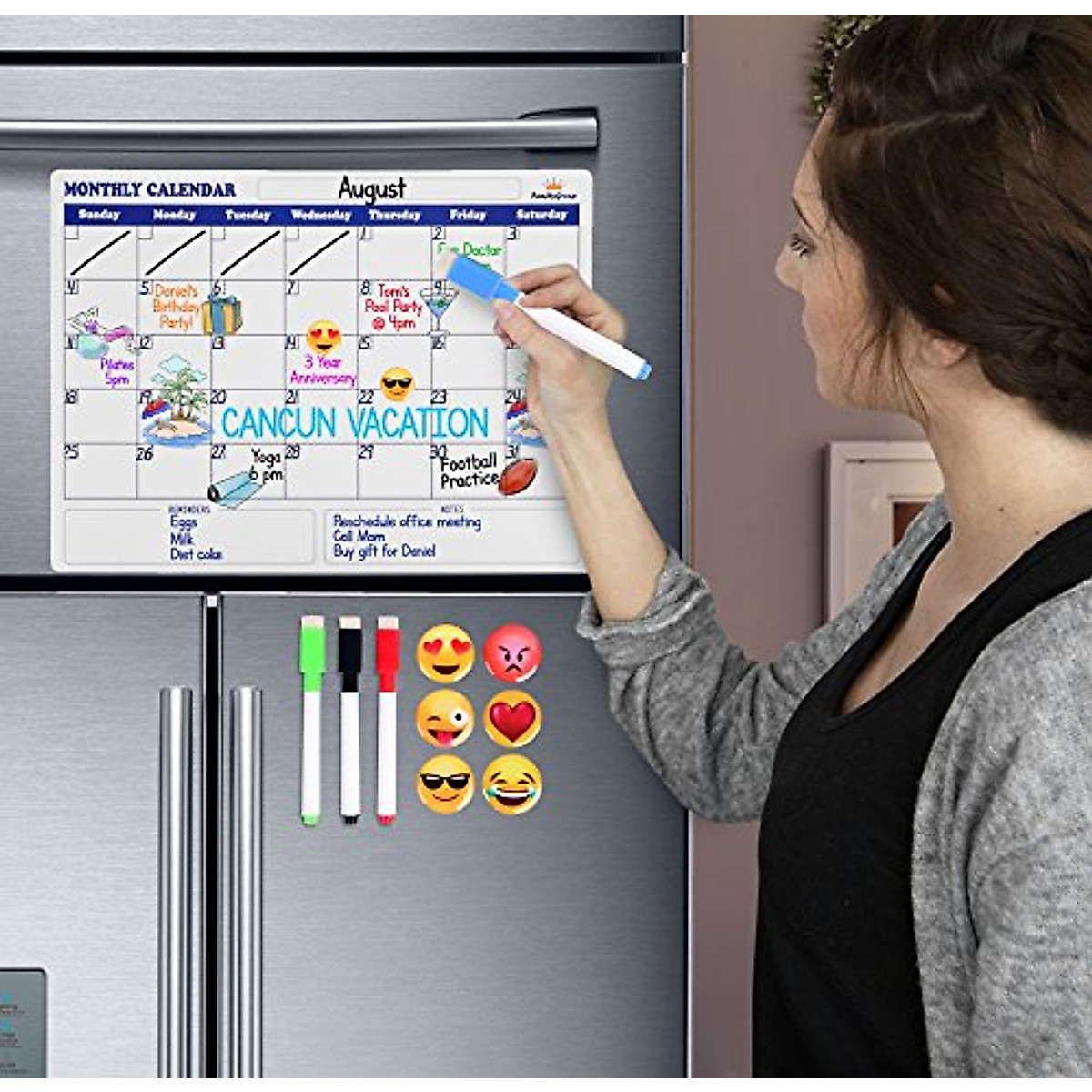 FamilyGroup Magnetic Fridge Calendar - Organized & Fun Planning