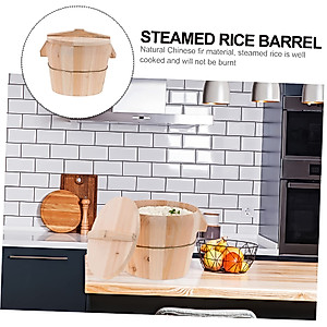 1set Rice Steamer Kitchen Gadget Wooden Bucket Rice Bucket for Kitchen Creative Steamed Bucket Rice Steamed Bucket Wooden Steamer Kitchen Steamer Kitchen Supply Rice Cooker