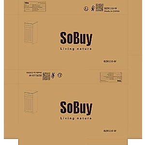 SoBuy Laundry Hamper Cabinet with Basket and 1 Drawer, Tilt-Out Laundry Hamper, Bathroom Storage Cabinet Unit with Drawer, White BZR110-W