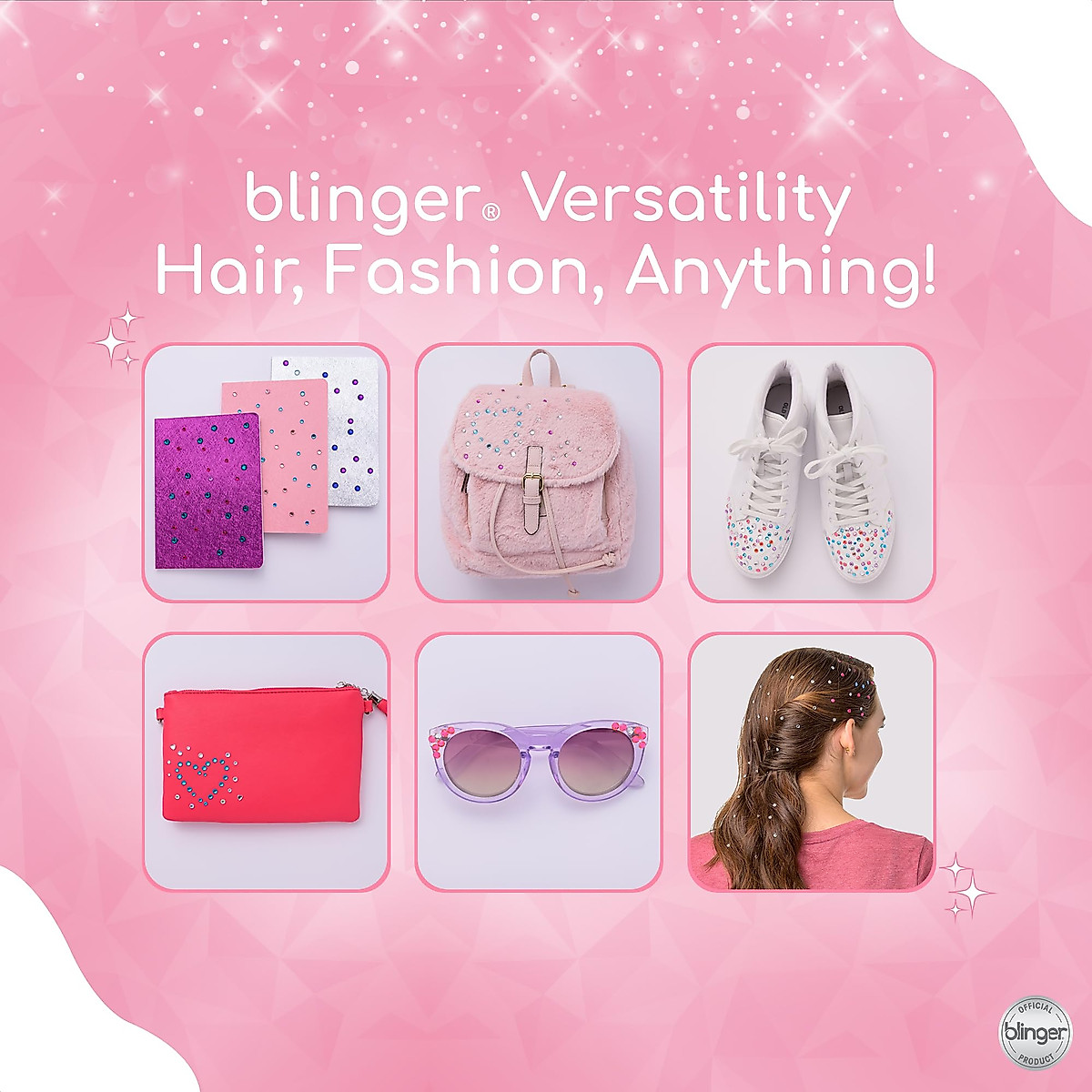 Blinger Ultimate Set, Glam Collection, Comes with Glam Styling Tool & 225 Gems - Load, Click, Bling! Hair, Fashion, Anything! (Amazon Exclusive)