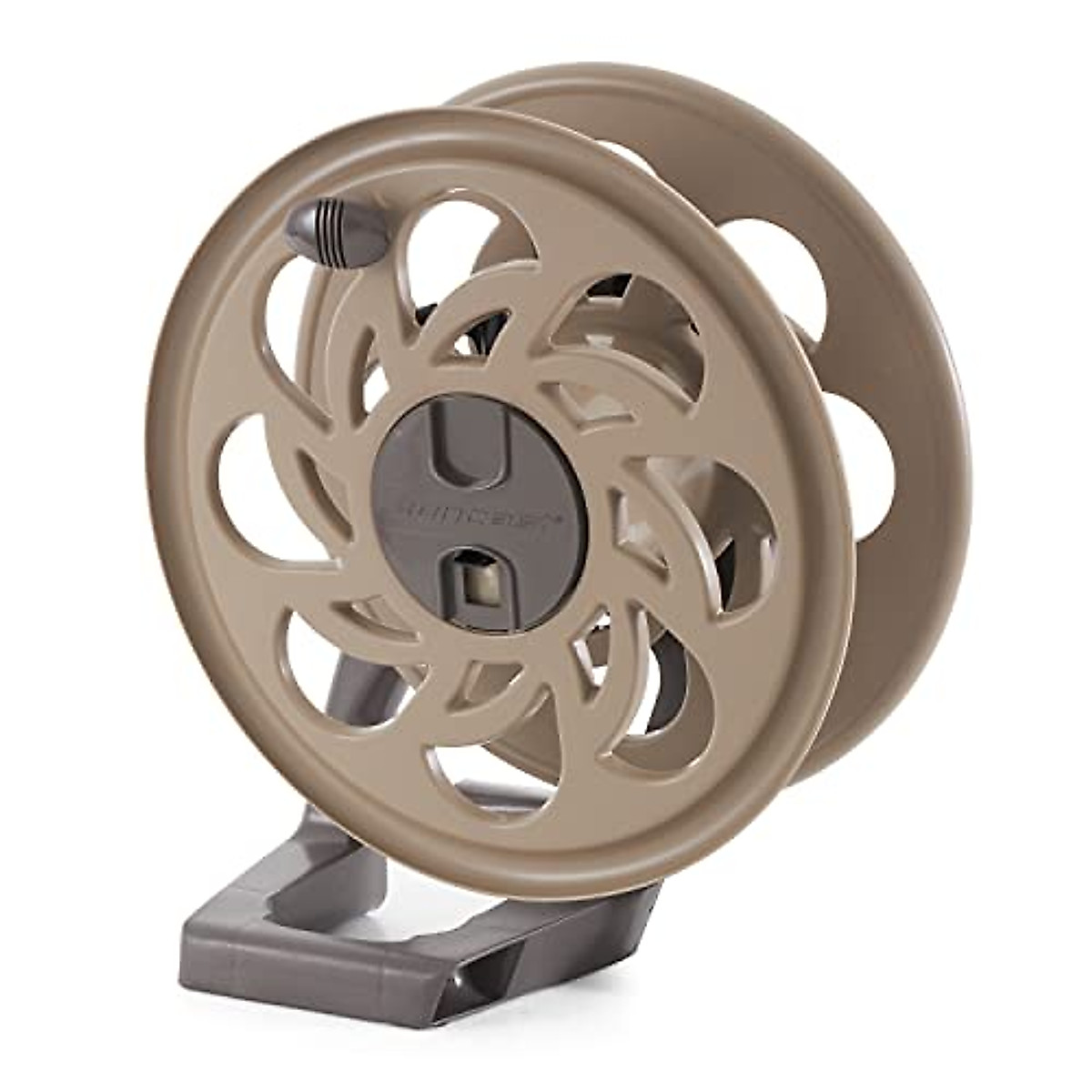 Suncast CPLSTA125B 125-Foot Sidetracker Garden Guide Side Tracker 125 ft. Brown Wall Mounted Hideaway Hose Reel, No Size, Taupe
