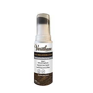 Varathane 368029 Less Mess Wood Stain and Applicator, 4 oz, Dark Walnut