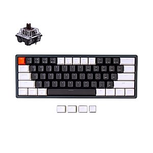 Keychron K12 60% Layout Bluetooth Wireless/USB Wired Mechanical Gaming Keyboard with Keychron Mechanical Brown Switch Aluminum Frame, Compact 61-Key Computer Keyboard for Mac Windowss