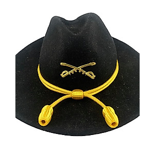 US Army Cavalry Yellow Acorn Campaign Hat Cord, Military Trooper Western Stetson Hat Band One Size