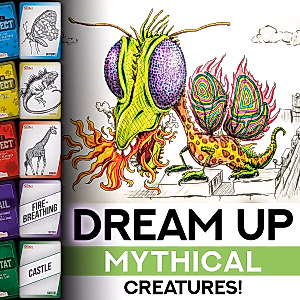 Mythical Creatures Drawing Games for Kids Mashup Animals Art Ideas. 150 Prompt Cards, Endless Ideas. Creative Gift for Tweens, Teens + Family Fun Night for Artsy Imaginations!