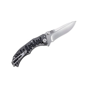 CRKT Drip Tighe EDC Folding Pocket Knife: Assisted Opening Everyday Carry, Satin Blade, Thumb Stud, Liner Lock, G10 Handle with Carbon Fiber Overlays, Pocket Clip 1190