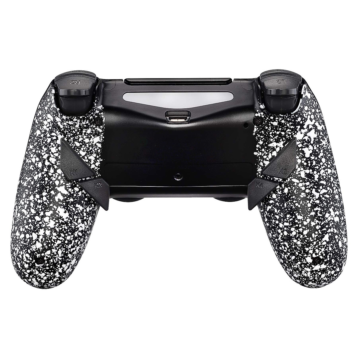 eXtremeRate Textured White Dawn Programable Remap Kit for PS4 Controller with Upgrade Board & Redesigned Back Shell & 4 Back Buttons - Compatible with JDM-040/050/055 - Controller NOT Included