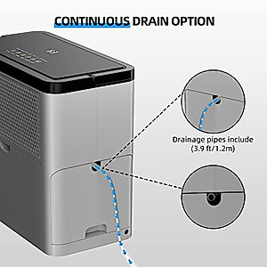 20 Pint Portable Dehumidifiers with Drain Hose and Handle for Home, Bathroom, Bedroom, Basement 1074 sq. Ft