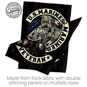 Marines Veteran House Flag - Armed Forces Marine Corps USMC Semper Fi United State American Military Retire - Decoration Banner Small Garden Yard Gift Double-Sided Made In USA 28 X 40