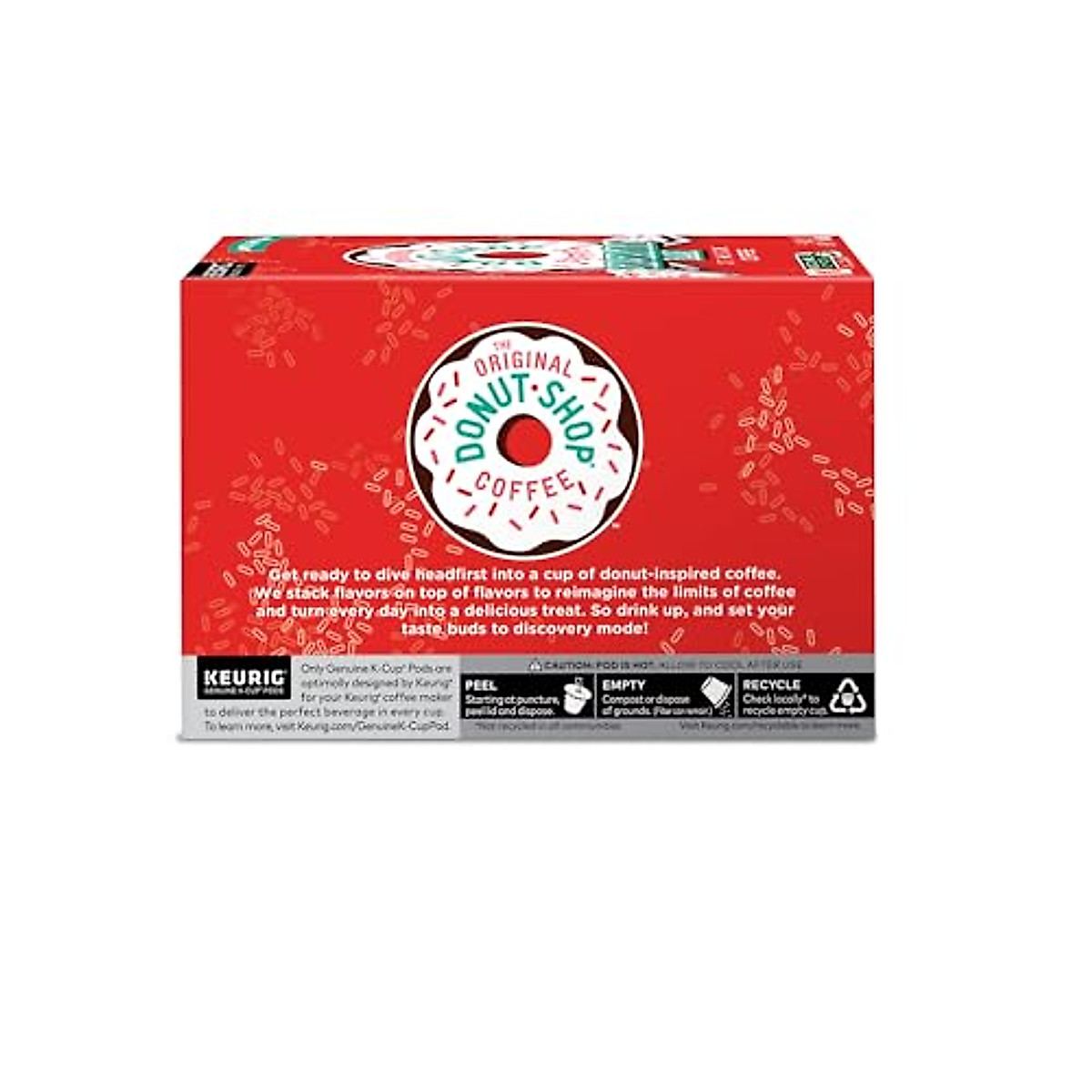 The Original Donut Shop Peppermint Bark Keurig Single-Serve K-Cup Pods, Light Roast Coffee, 72 Count (6 Packs of 12)