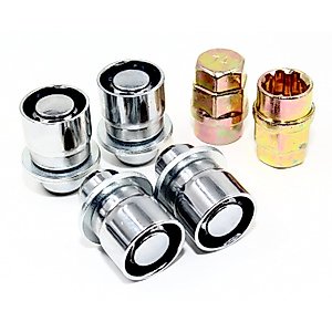 Set of 4 12x1.5 Veritek OE 1.47 Inch Mag Factory Style Replacement Chrome Lug Nut Wheel Locks with 2 Zinc Keys for Factory Wheels VPE-45700N2CH
