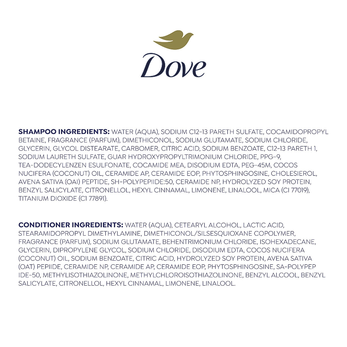 Dove Shampoo and Conditioner 2 Count for Damaged Hair Intensive Repair Bio-Protein Care Technology and Amino Serum 12 Fl Oz
