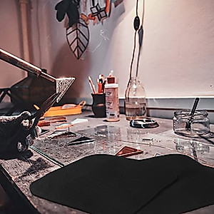 4 Pcs Carbon Felt Welding Blanket Fabric Fireproof Mat Fireproof Insulation 12 x 12 in Thickness Fire Retardant Protective Mat Heat Resistant up to 1800 Fahrenheit Degree for Glass Blowing Camp, Black