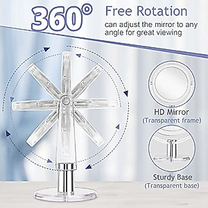 CLSEVXY Vanity Mirror Makeup Mirror with Stand, 1X/15X Magnification Double Sided 360 Degree Swivel Magnifying Mirror, 6.25 Inch Portable Table Desk Counter top Mirror Bathroom Shaving Mirror