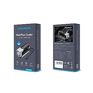 GRAUGEAR M.2 2280 SSD Heatsink, Direct-Touch Heat of Dual Copper Heat Pipes, 25mm Cooling Fan Built-in PWM Control, Aluminum Plate-Fin Design, Thermal Pads incl., 1.34 in Height [G-M2HS03-F]