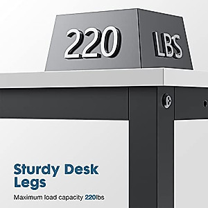 OLIXIS Simple Study L Shaped Desk, 50 inch, White