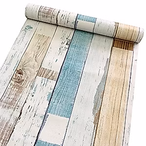 Yifely Colorful Wood Grain Furniture Paper Decorative Shelf Drawer Liner Self-Adhesive Door Sticker 17.7 Inch by 9.8 Feet