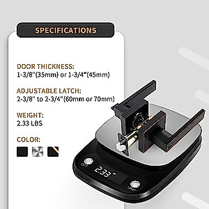 Gaurqiah Oil Rubbed Bronze Privacy Door Handle, Heavy Duty Door Lever,Reversible Square Door Lever for Bathroom,1 Pack（2.2lbs）