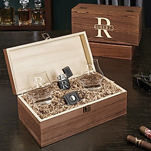 HomeWetBar Custom Official Kentucky Bourbon Trail Whiskey and Cigar Gift Set (Personalized Product)