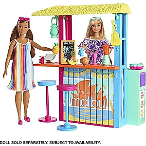 Barbie Loves The Ocean Beach Shack Playset with 18+ Accessories, Made from Recycled Plastics, Gift for 3 to 7 Year Olds