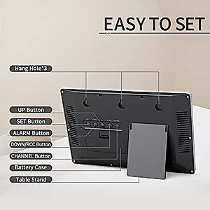 LFF Atomic Clock 4.5" Numbers, Atomic Wall Clock with Indoor & Outdoor Temperature，Never Needs Setting, Battery Operated, Date, Time, Wireless Outdoor Sensor, Jumbo Display Easy to Read