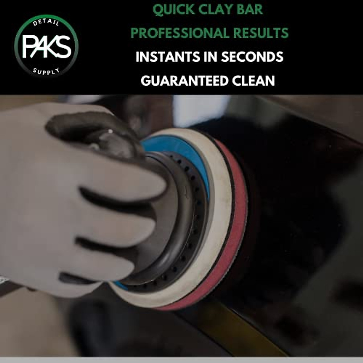 Paks Clay Bar Pad - Medium Grade - DA 6'' Orbital Synthetic Clay Bar Disk - Premium Surface Clay Disk Prep Pad - 1 Piece - Magic Clay Bar Debris Remover - Polisher Pad for Car Detailing