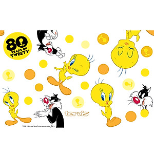Tervis Warner Brothers Tweety 80th Anniversary Triple Walled Insulated Tumbler Travel Cup Keeps Drinks Cold & Hot, 20oz Legacy, Stainless Steel, 1 Count (Pack of 1)