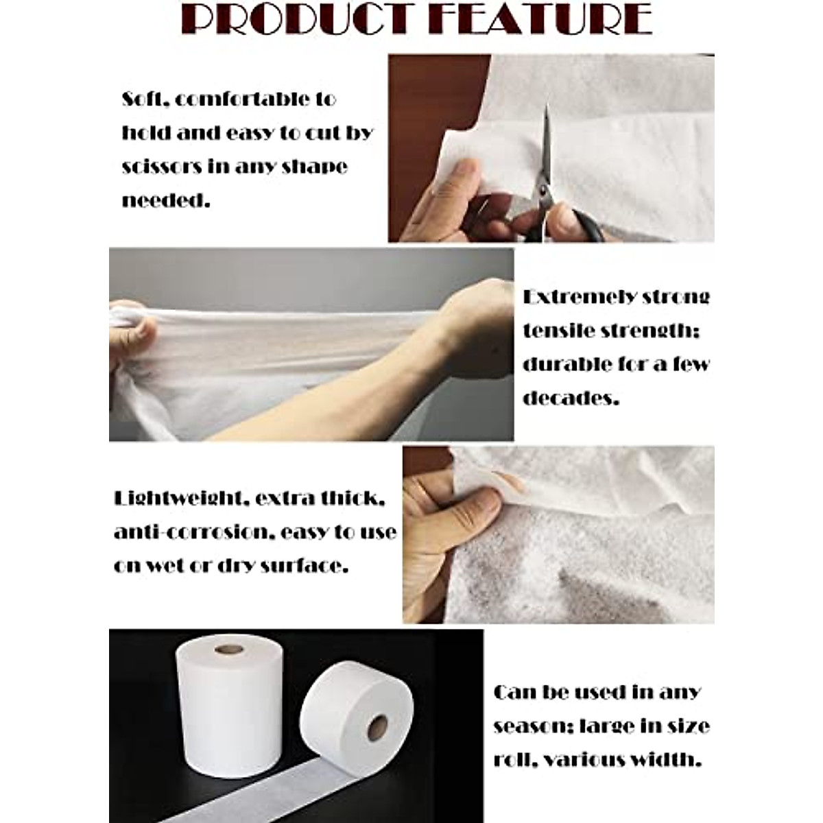 LLPT Waterproofing Membrane Anti-Fracture Fiberglass Fabric Tape 6 Inch x 82 Feet Water Barrier Tape Roll for Tile Wall Bathroom Shower Pan Curb Seam Niche Floor Crack (FWR150)