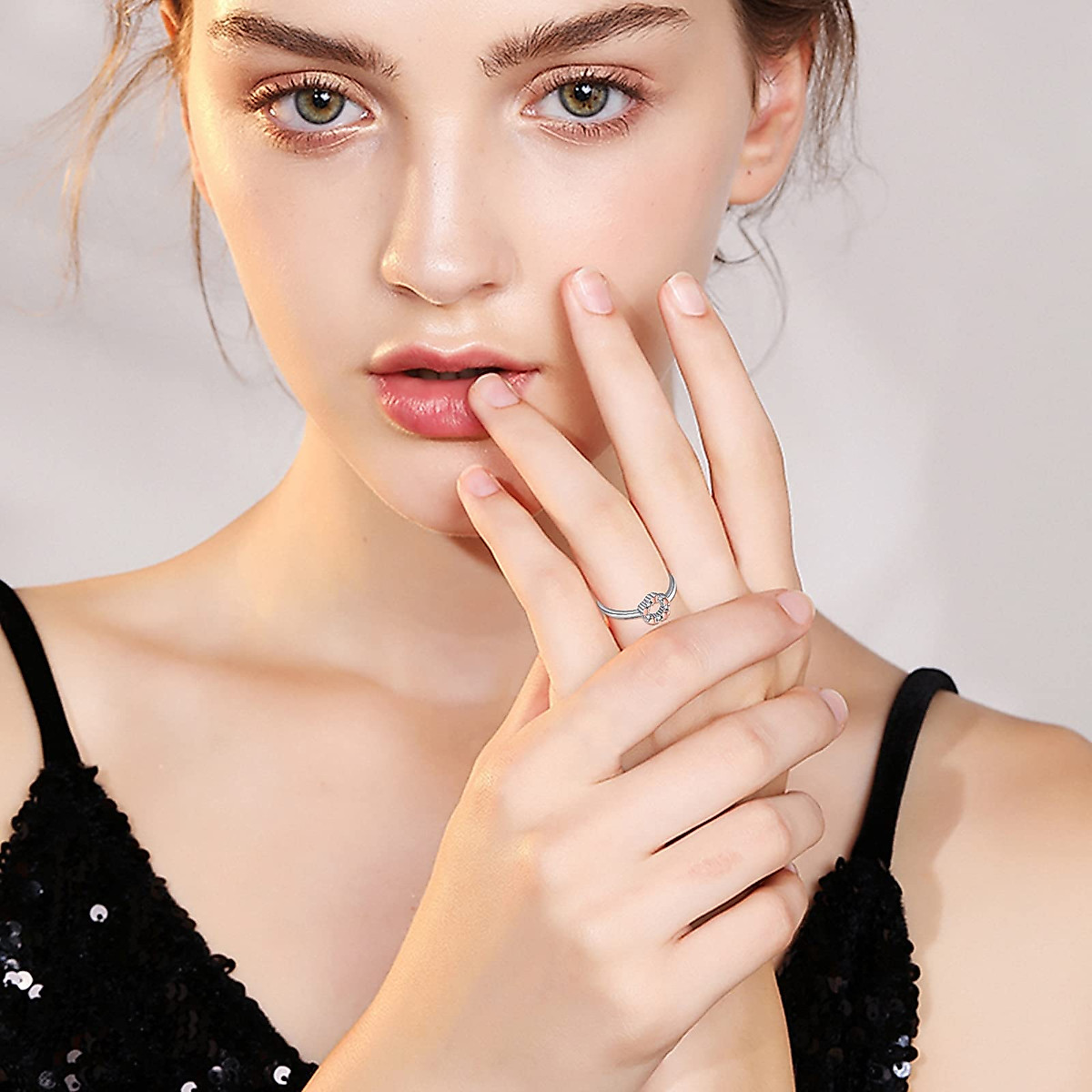 OHAYOO 926 Sterling Silver Ring for Women Adjustable Dragon/Dinosaur/Butterfly/Daisy/Planet/Lotus/SquirrelRing for Women