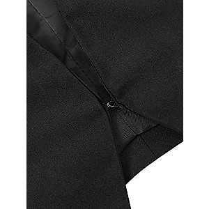 Allegra K Women Collarless Work Office Business Casual Cropped Blazer Small Black