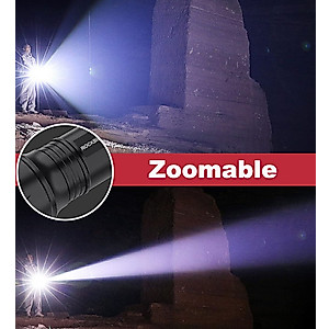 ROCKBIRDS LED Flashlight, 2 Pack High Lumen Handheld Light with 5 Modes, Zoomable Flashlight for Home Outdoor Hiking Camping (Black)
