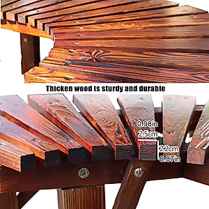 HM&DX Wooden Semicircular Garden Bench,Weatherproof Smooth Surface Outdoor Benches,Tree Bench Wrap Around Park Bench for Park Yard Patio Deck Lawn, 300kg Weight Capacity