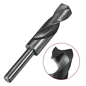 uxcell Reduced Shank Drill Bit 22.5mm High Speed Steel HSS 9341 Black Oxide with 1/2 Inch Straight Shank