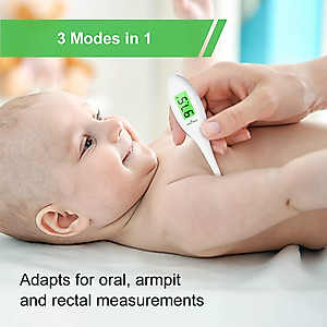 8 Sec Fast Reading Easy@Home Digital Oral Thermometer for Adult, Kid and Baby, Oral, Rectal and Underarm Temperature Measurement for Fever with Two-Color LCD Display Backlit and Alarm EMT-A12