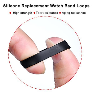 BISONSTRAP Watch Bands Keepers, 6PCS Silicone Watch Straps Replacement Loops, 20mm