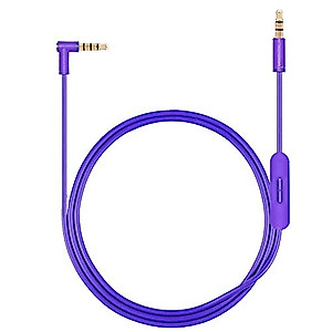 Saipomor Solo Replacement Audio Cable with in-line Microphone and Control Compatible with Beats by Dr.Dre Headphones Solo Studio Pro Detox Wireless Mixr Executive Pill (Purple)