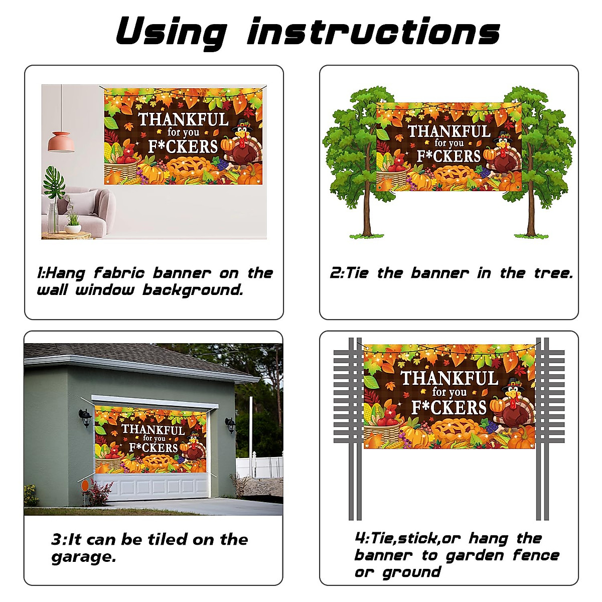 Friendsgiving Party Decorations, Thankful for You Banner for Happy Thanksgiving Party Decor, Friends Giving Party Wall Backdrop, Friendsgiving Sign Office Decorations Indoor