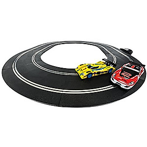 Scalextric LMP & GT Endurance LMP vs GT Oval Slot Car Analog 1:32 Race Track Set C1399T, Yellow/Red & White