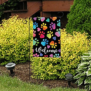 Briarwood Lane Rainbow Pawprints Welcome Garden Flag Dogs Cats Pet 12.5" x 18"