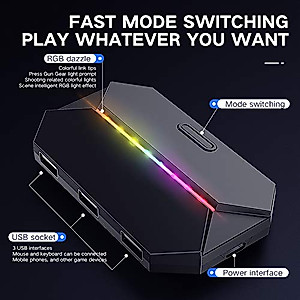 Fauge Gaming Converter Keyboard Mouse Battle Dock Support USB HUB Splitter Throne for IOS Android Gaming