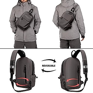 CANTLOR Men Small Sling Bag Crossbody Backpack Travel Daypacks Chest Pack Lightweight Outdoor Shoulder Bag One Strap (991801-Card grey)