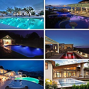 TBVECHI Pool Light 12V 36W Submersible Led Pool Light 7 Colors Changing Underwater RGB LED Pool Light IP68 Waterproof with Remote for Inground Swimming Pool Light