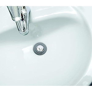 Evriholder Vanity Sink Savers, Drain Cover Hair Catcher for Bathroom, Gray and White, 12 Pack