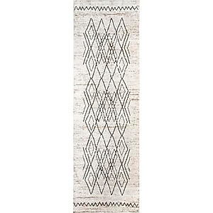 nuLOOM 2' x 8' SpinClean Machine Washable Stain-Resistant Area Rug Low Profile for Living Room, Bedroom, and Dining Room, Miriam Beige